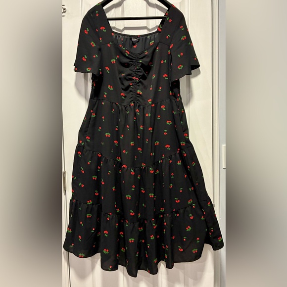 BloomChic | Dresses | Bloom Chic Maxi Dress Empire Waist Cherry Print ...